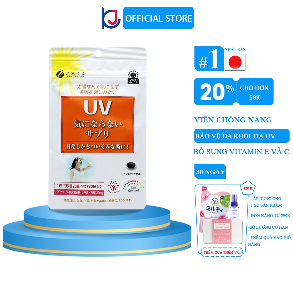 Viên uống chống nắng UV Fine Japan 30 viên/gói Nhật Bản | Shopee Việt Nam