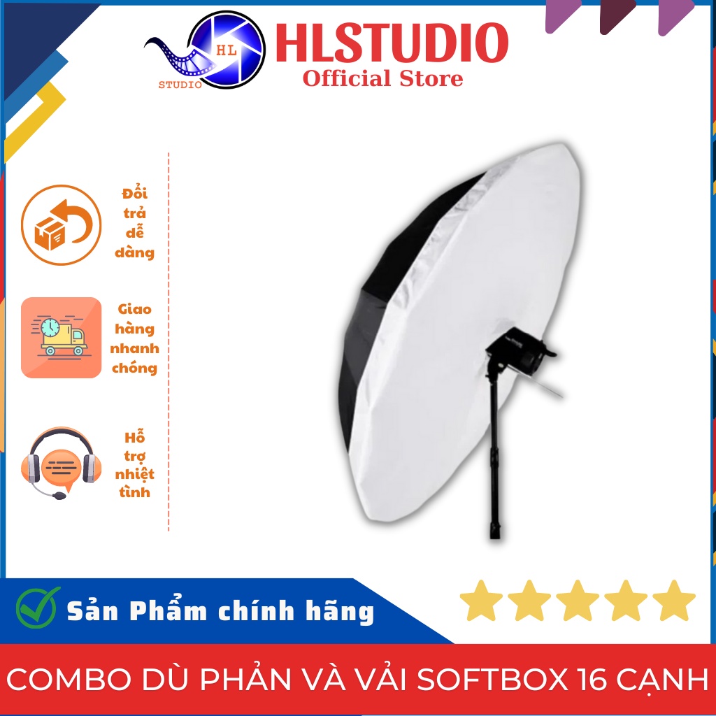 Combo dù phản và vải softbox 16 cạnh HL Studio | Shopee Việt Nam