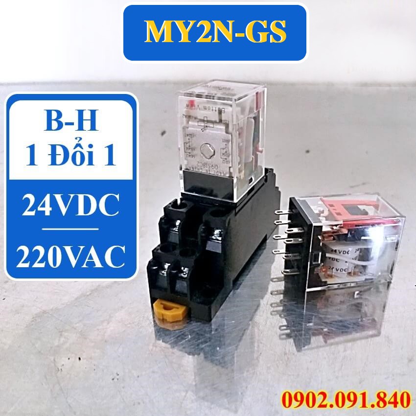 Relay ( rơ le ) trung gian 8 chân 24V/DC 220-240VAC | Shopee Việt Nam