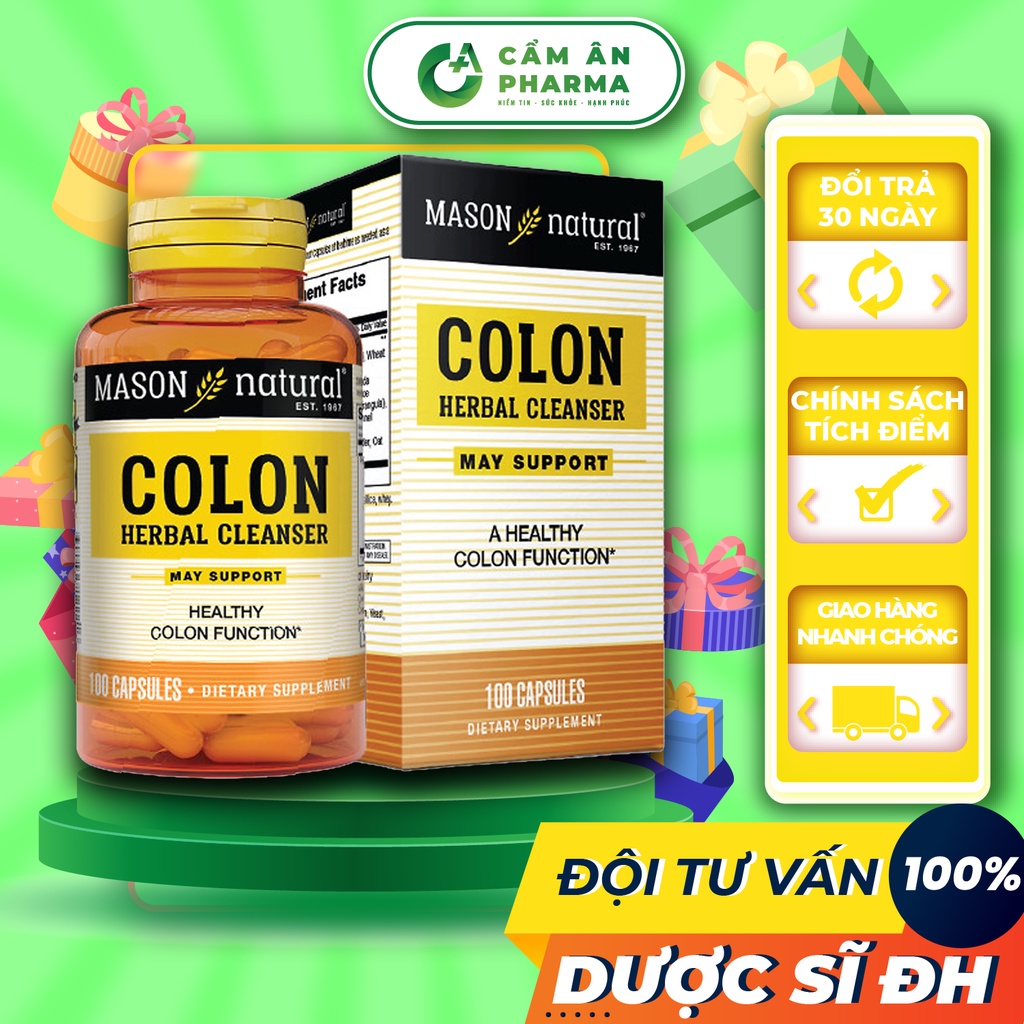 Viên uống Mason Natural Colon Herbal Cleanser 100 viên sạch đại tràng ...