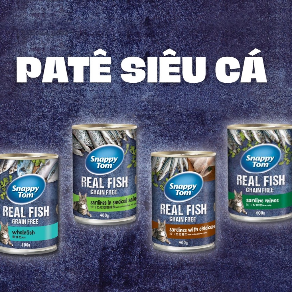 Pate Cho Mèo Snappy Tom Real Fish 400g | Shopee Việt Nam