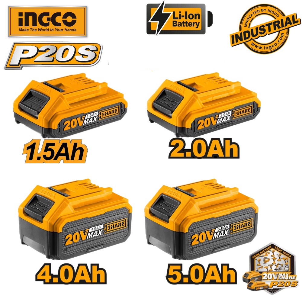 Pin Lithium 20V 2.0A/h - 4.0A/h - 5.0A/h Ingco FBLI2001 FBLI2002 ...