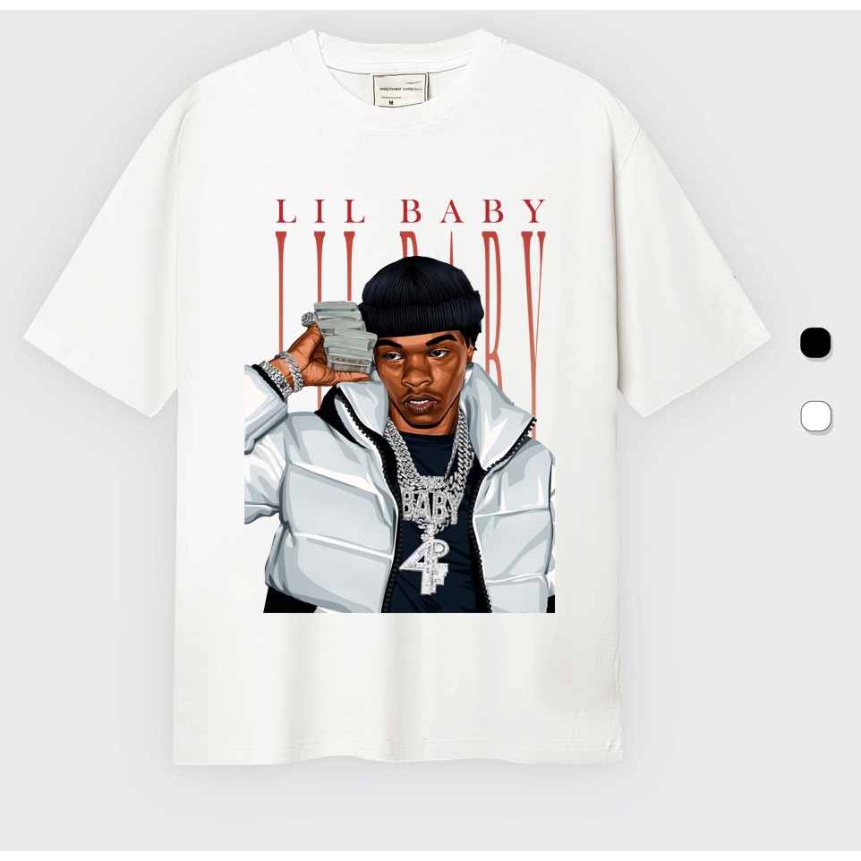 Áo thun rapper NLE CHOPPA -LIL BABY form rộng tay lỡ nam nữ unisex ...
