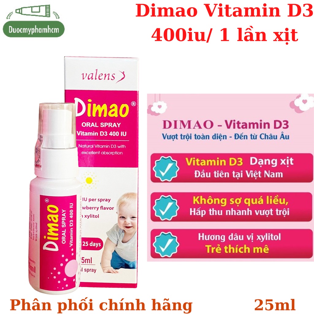 Dimao Vitamin D3 400UI dạng xịt - Tăng Cường Hấp Thu Canxi-Nhập Khẩu ...