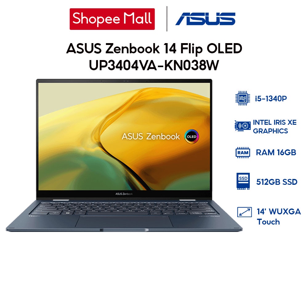 Laptop ASUS Zenbook 14 Flip OLED UP3404VA-KN038W i5-1340P | 16GB ...