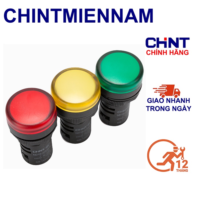 Đèn Báo Pha LED CHINT 220VAC Phi 22mm Đèn Báo Đỏ Xanh Vàng | Shopee ...