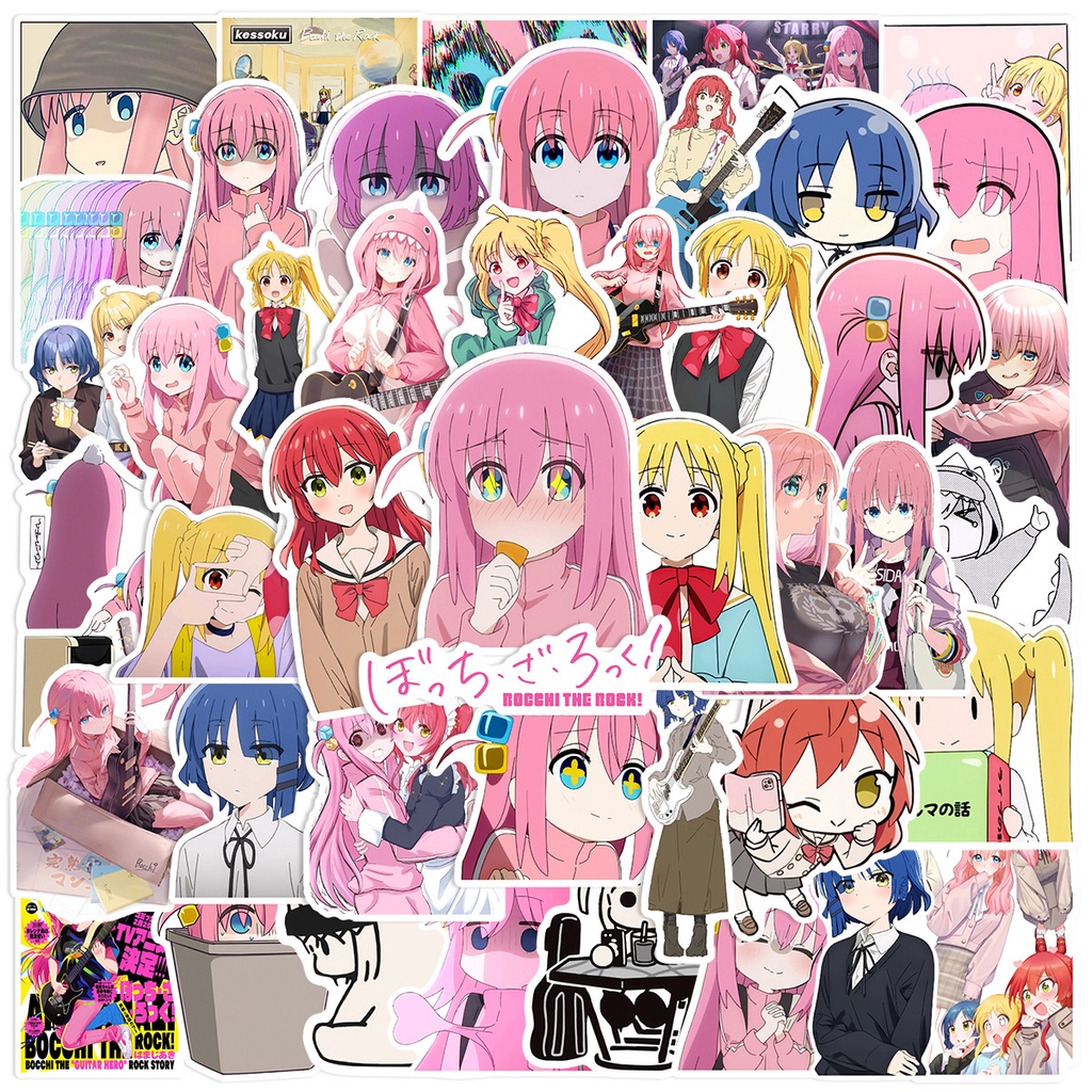 Set 50 Sticker Anime Bocchi The Rock Gotou Hitori Dán Hành Lý Laptop ...