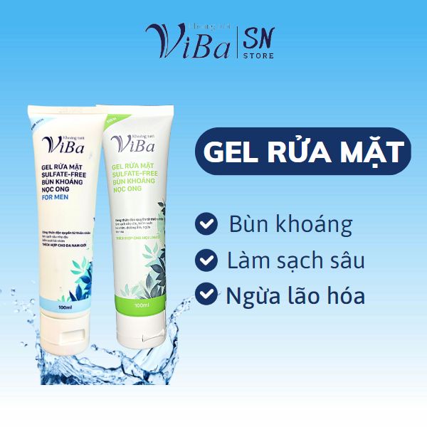 Sữa rửa mặt VIBA dạng gel Sunfate-Free lành tính chiết suất bùn khoáng ...