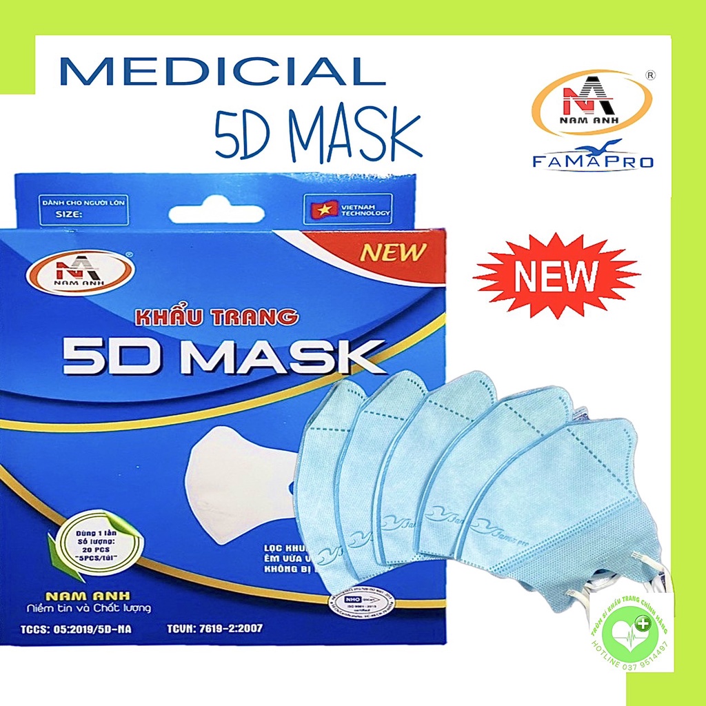 Khẩu Trang 5D Mask Famapro quai thun [Hộp 10c] Chính Hãng thuộc công ty ...