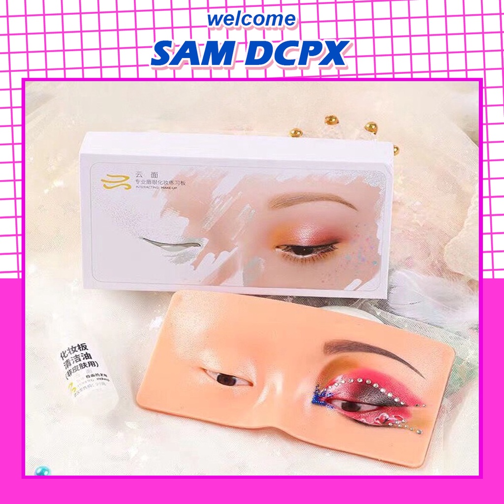 Mặt nạ makeup học trang điểm dùng trong makeup kẻ mày,da 3d sillicon học phun xăm kèm nước tẩy ...