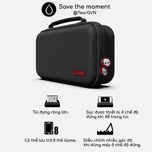 Túi Maxcarry Skull & Co đựng trọn bộ phụ kiện cho Nintendo Switch Lite ...
