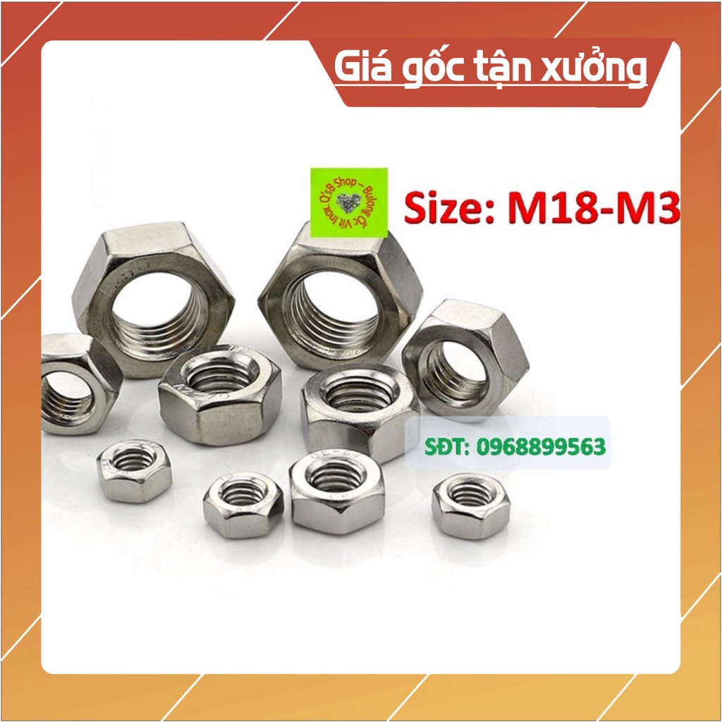 [ HÀNG CÓ SẴN] Đai ốc lục giác ngoài size M18- M36 DIN 934, ecu inox ...