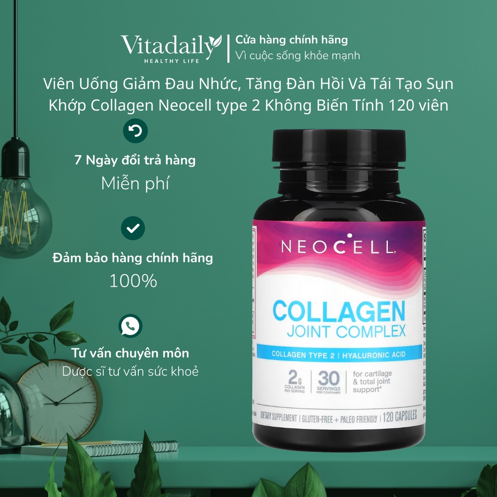 Viên Uống Giảm Đau Nhức,Tái Tạo Sụn Khớp Collagen Neocell type 2 Không ...