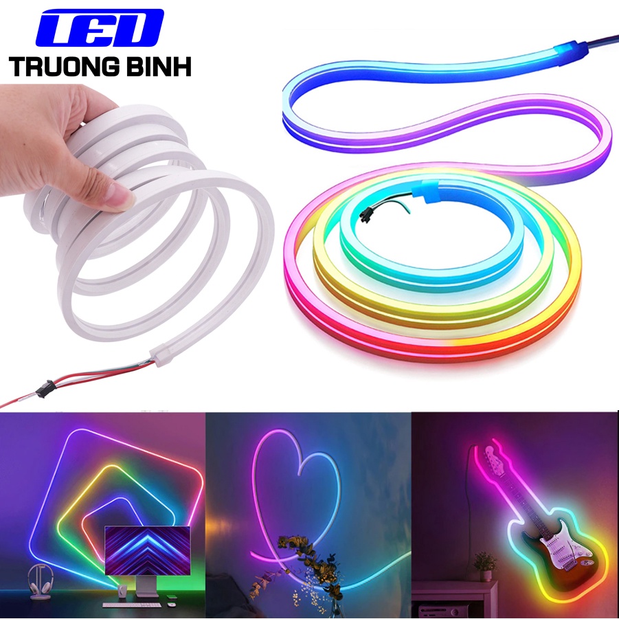 ĐÈN LED NEON FULL MÀU ARGB NEOPIXEL WS2812B 60LED/MÉT 120LED/MÉT ...