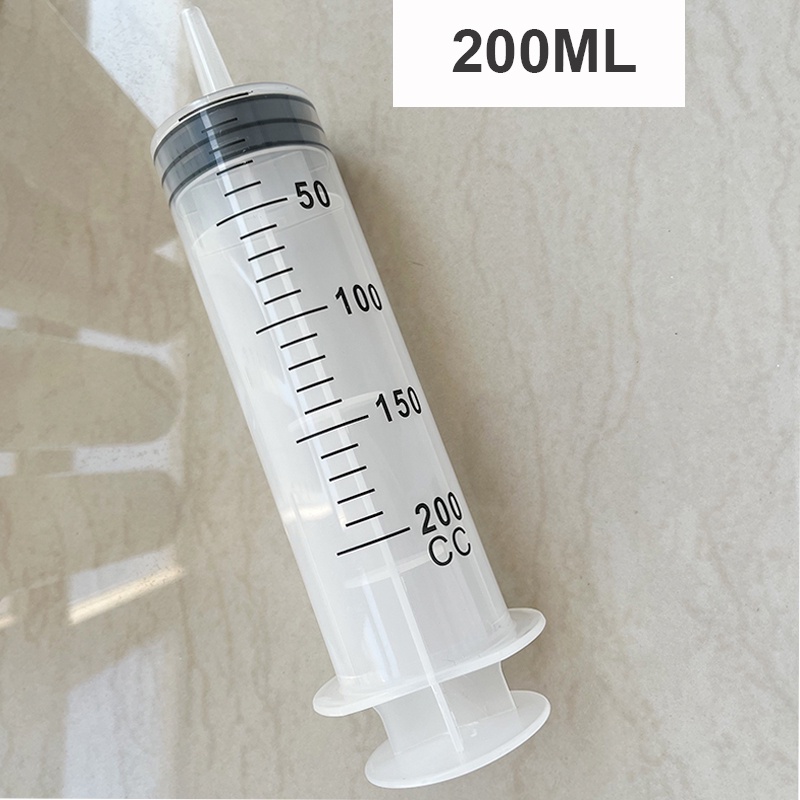 Xi lanh nhựa 200ml, xilanh ống tiêm nhựa, bơm tiêm dùng để bơm,trích dung dịch phục vụ cuộc sống ...
