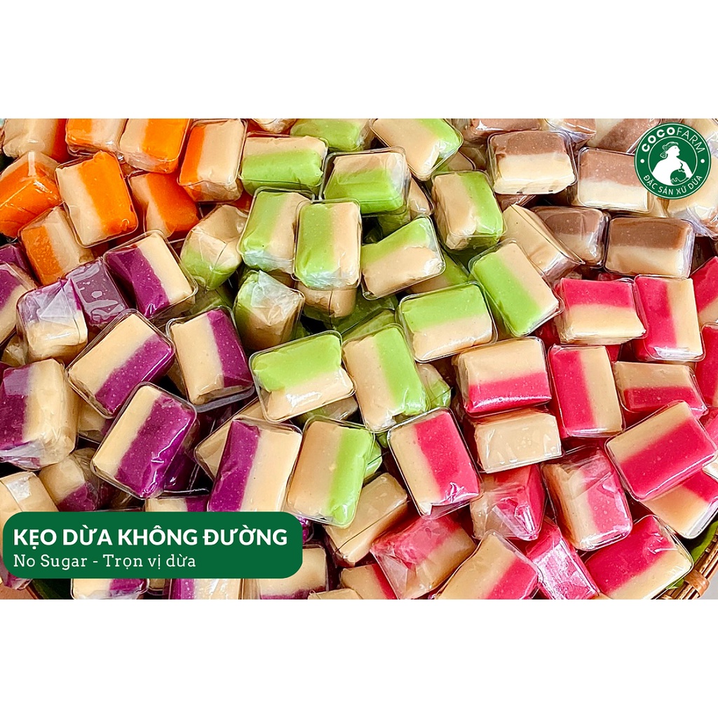 Kẹo Dừa Không Đường ngũ vị Cocofarm Hộp 1Kg - Sugar-free coconut candy ...