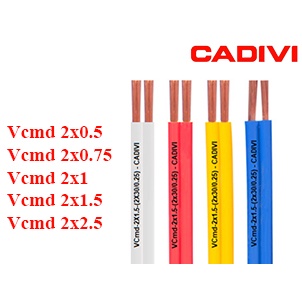 (Lẻ 1 mét) Dây điện Cadivi đôi mềm các size Vcmd 2x0.5 2x0.75 2x1.0 2x1 ...
