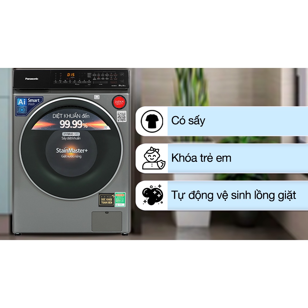 Máy giặt sấy Panasonic Inverter 9 kg NA-S96FC1LVT đời 2022 - dienmaysieure.net | Shopee Việt Nam