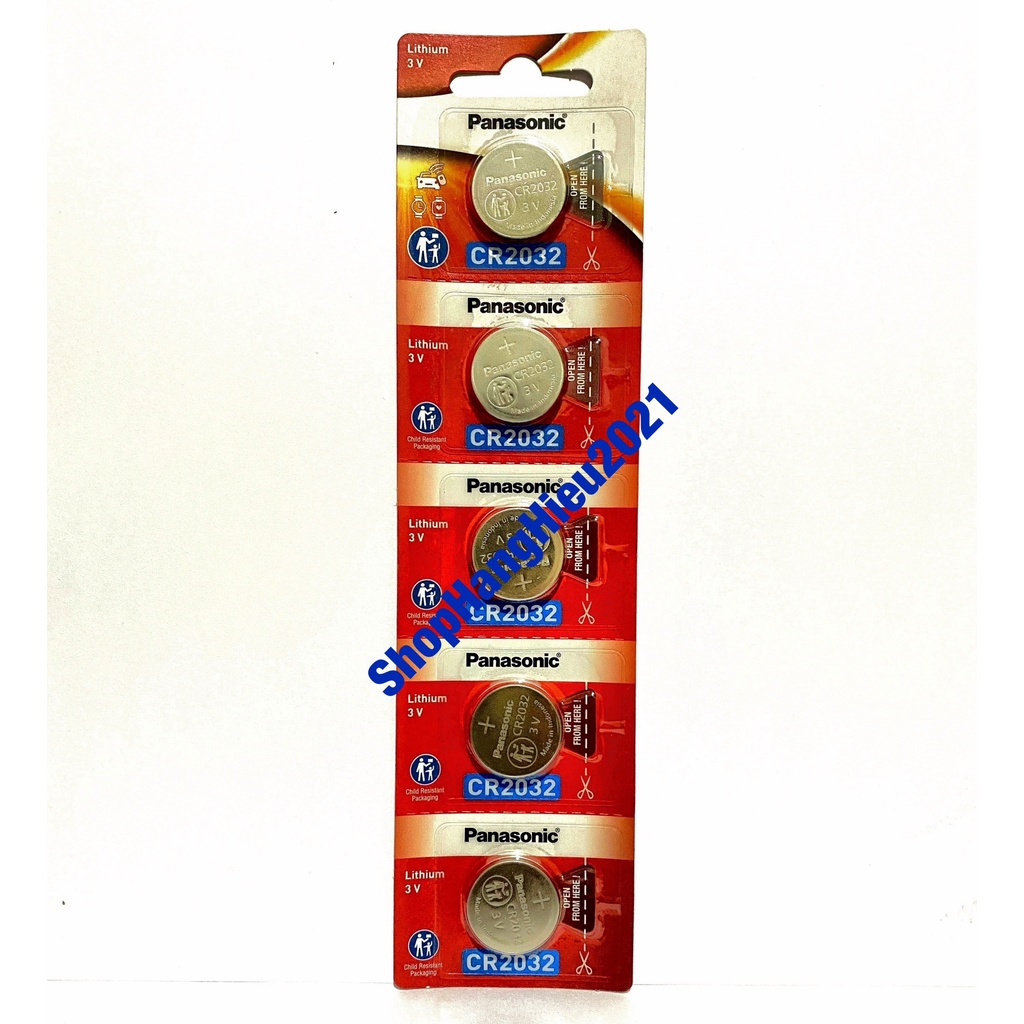 Pin CR2032 Panasonic 3V Lithium Chính Hãng Vỉ 5 Viên Made in Indonesia ...