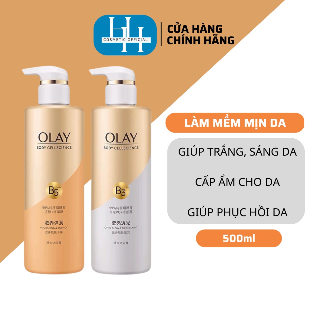 Sữa tắm Olay Vitamin B3+ và Vitamin C B5+ dưỡng ẩm trắng da 500ml ...