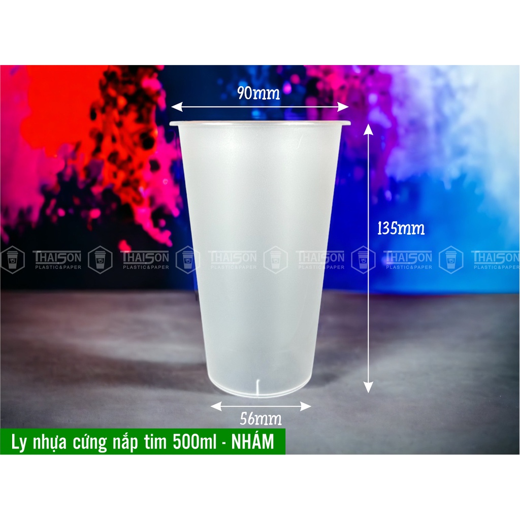 500 Ly Nhựa Cứng Nắp Tim 500ml Nhám | Kho Ly Thái Sơn | Shopee Việt Nam