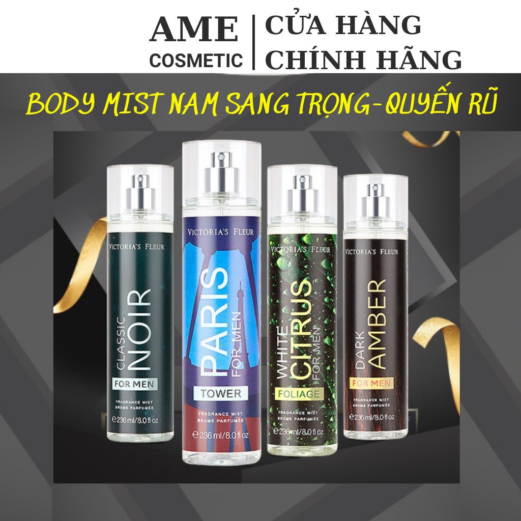 Body mist nam, xịt thơm toàn thân Victoria's Fleur 236ml AME COSMETIC ...