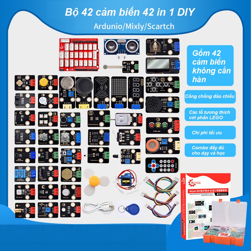 42 in 1 Sensor Kit - Bộ 42 cảm biến học tập Arduino, STEM, Scartch cao ...