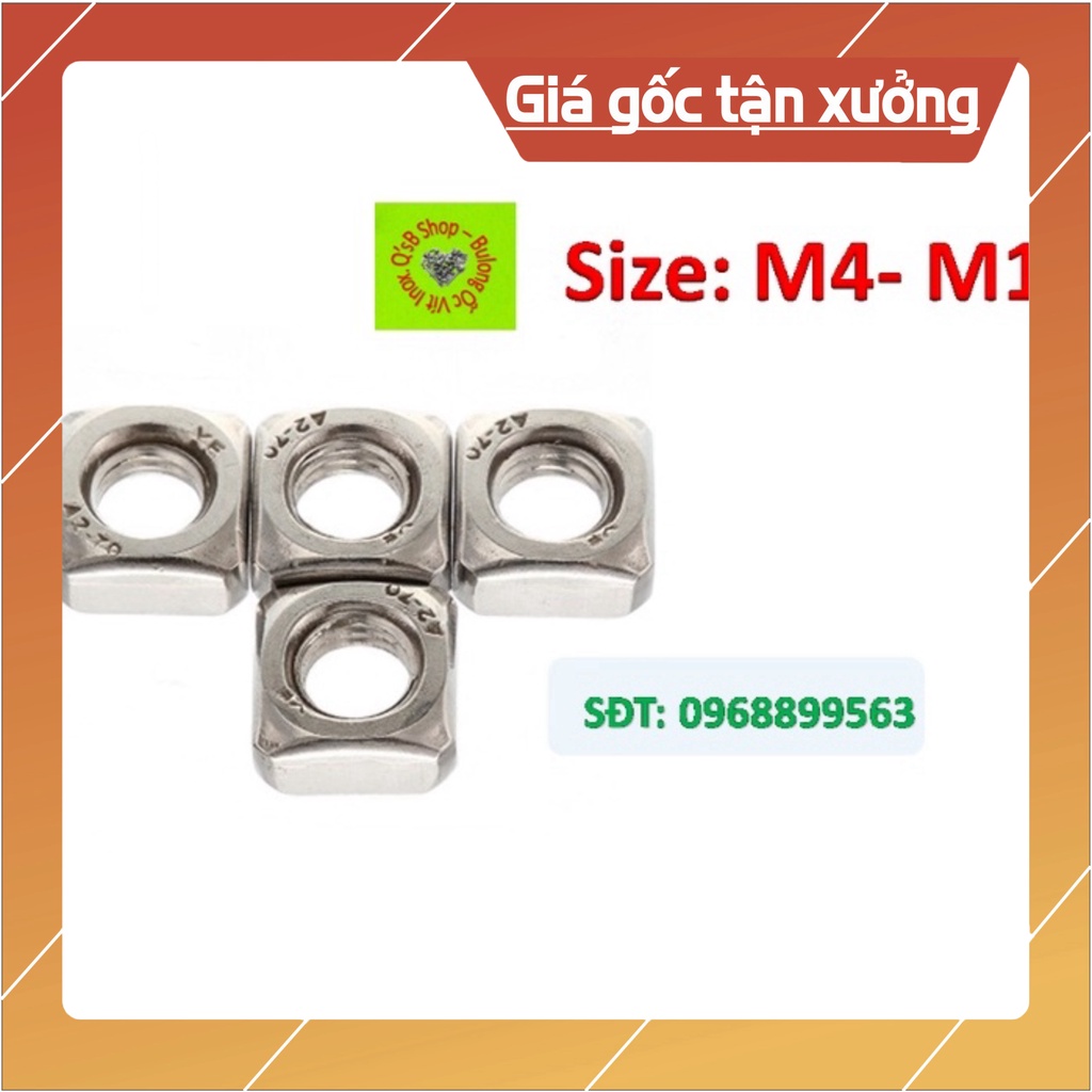 [ HÀNG CÓ SẴN] Đai ốc vuông, ecu vuông, tán vuông size từ M4 đến M12 ...