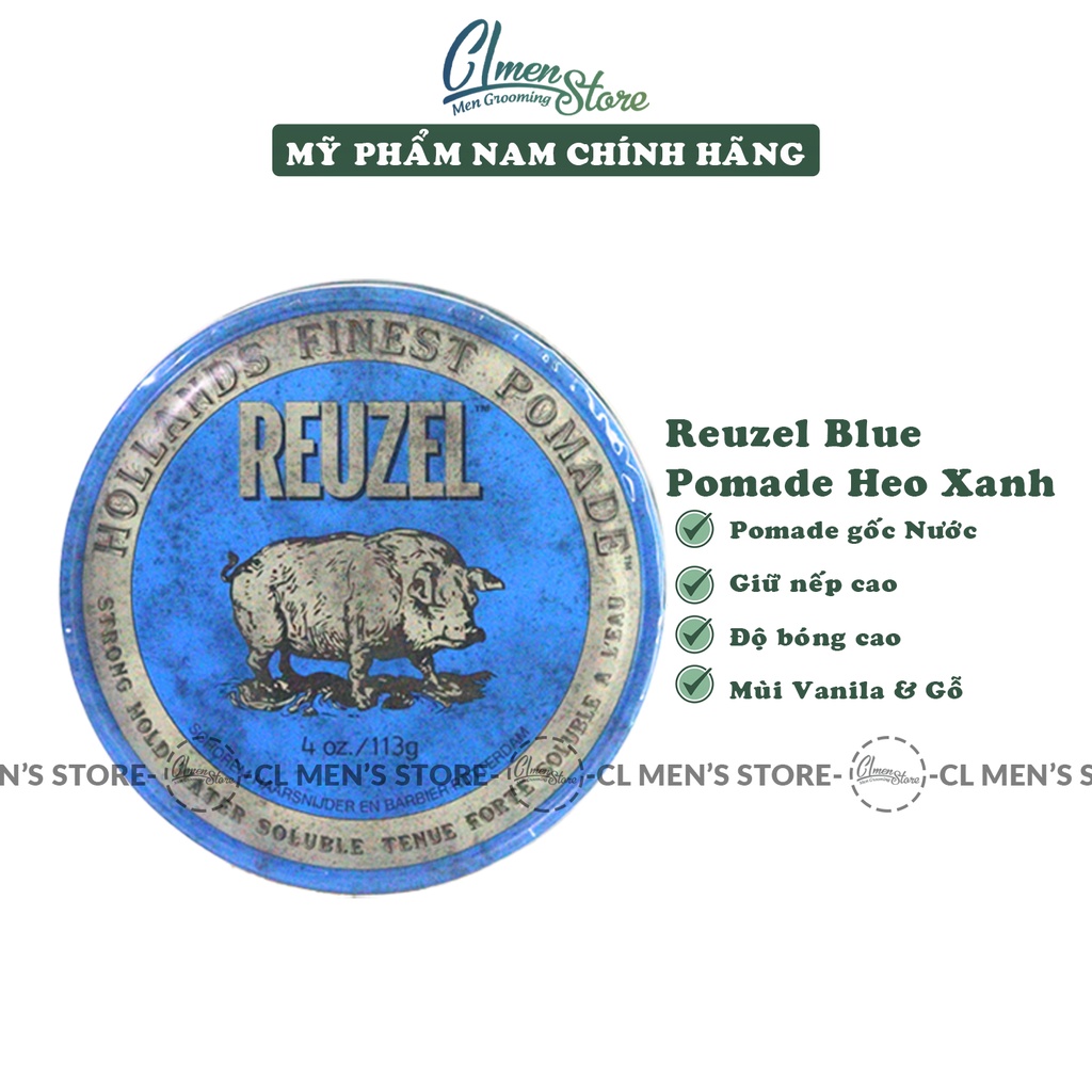 Pomade Tạo kiểu tóc Reuzel Blue Pomade Heo Xanh - 113gram | Shopee Việt Nam