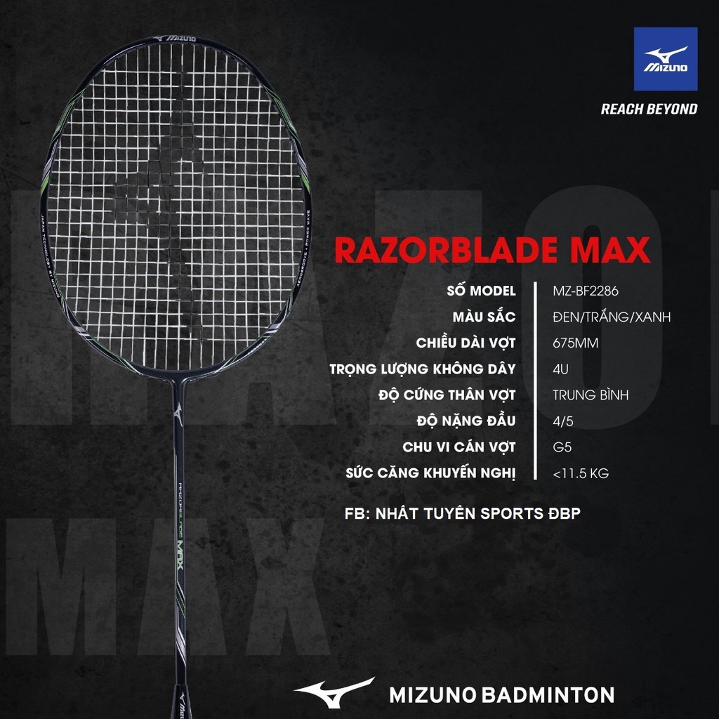 Vợt cầu lông Mizuno RazorBlade Max (chính hãng) | Shopee Việt Nam