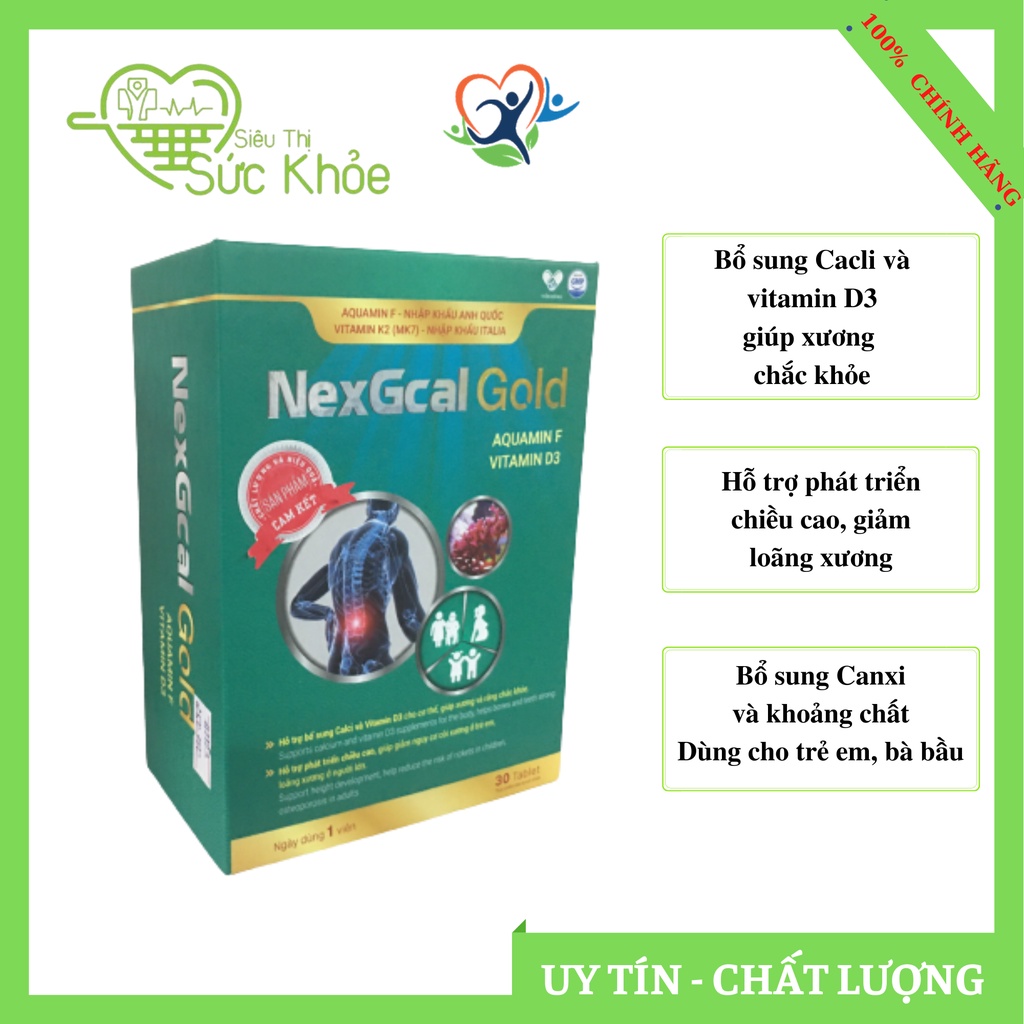 Viên uống Nexgcal Gold bổ sung canxi giúp xương chắc khỏe phát triển ...