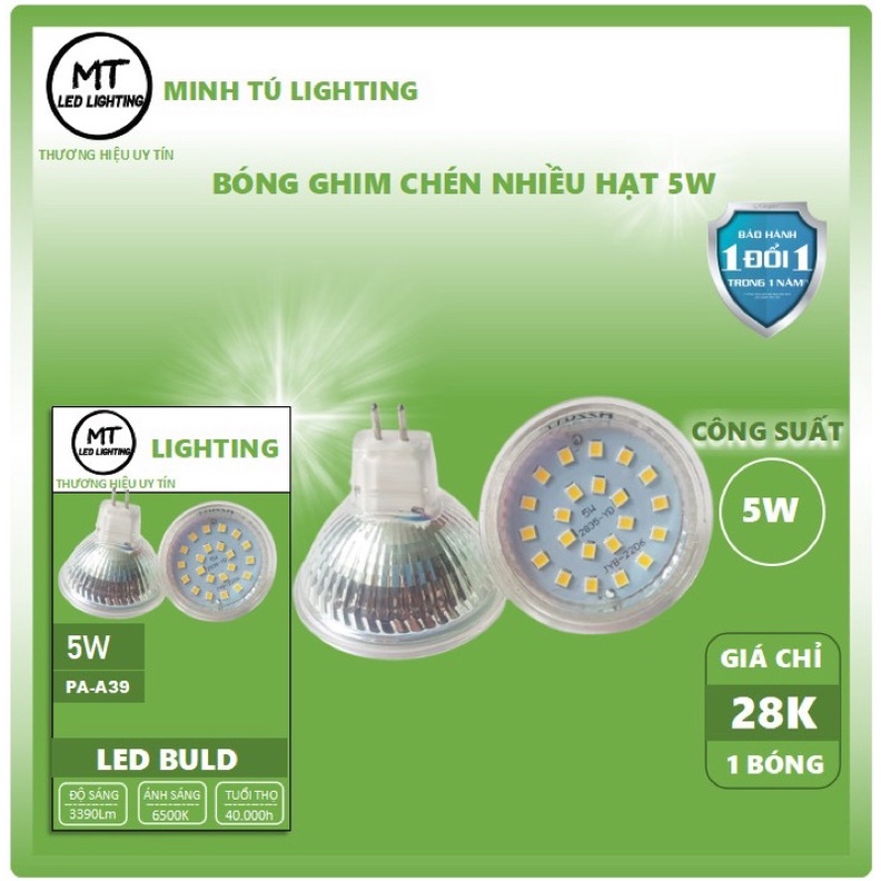 BÓNG ĐÈN LED CHÉN COB 5W ĐUI GHIM | Shopee Việt Nam