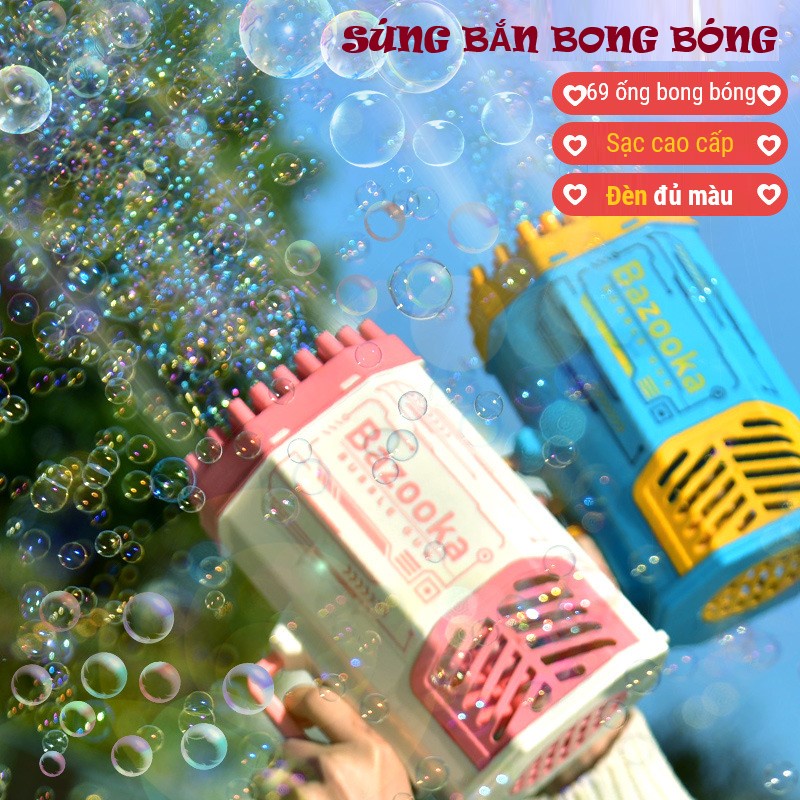 Súng Bắn Bong Bóng BAZOKA Loại Cao Cấp 69 Nòng Súng Bắn Bong Bóng Xà ...