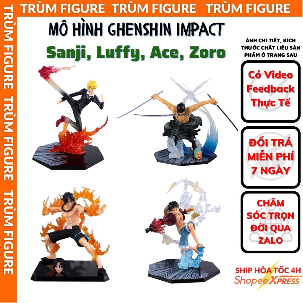 Mô Hình, Figure One Piece Sanji, Luffy, Ace, Zoro Time Skip Anime ...
