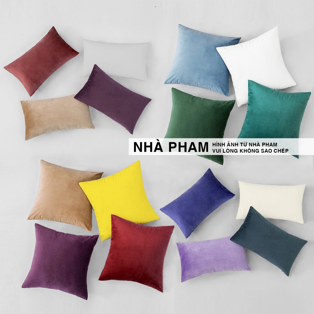 Gối Sofa Trang Trí VELVET, Vải Nhung, (45x45cm) và (30x50cm) | Shopee ...