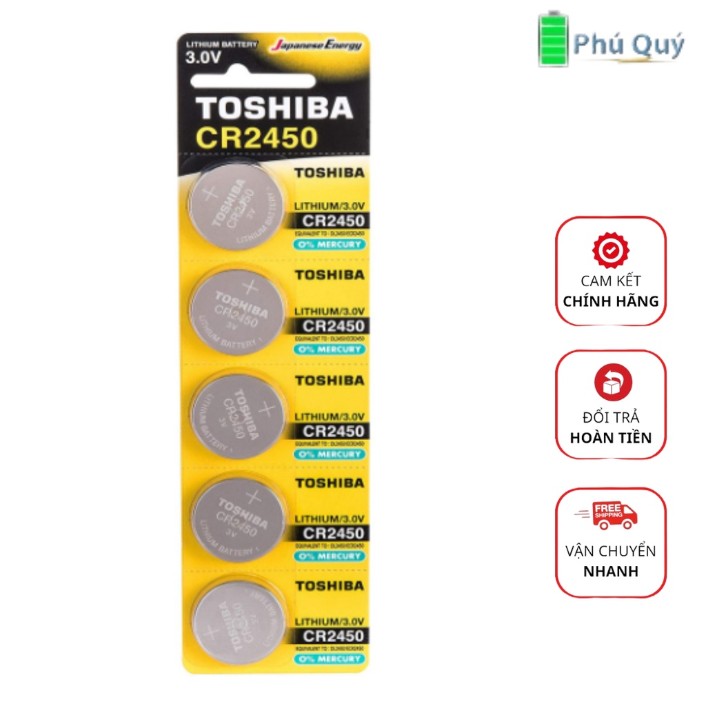 Pin CR2450 Toshiba 3V chính hãng vỉ 5 viên | Shopee Việt Nam