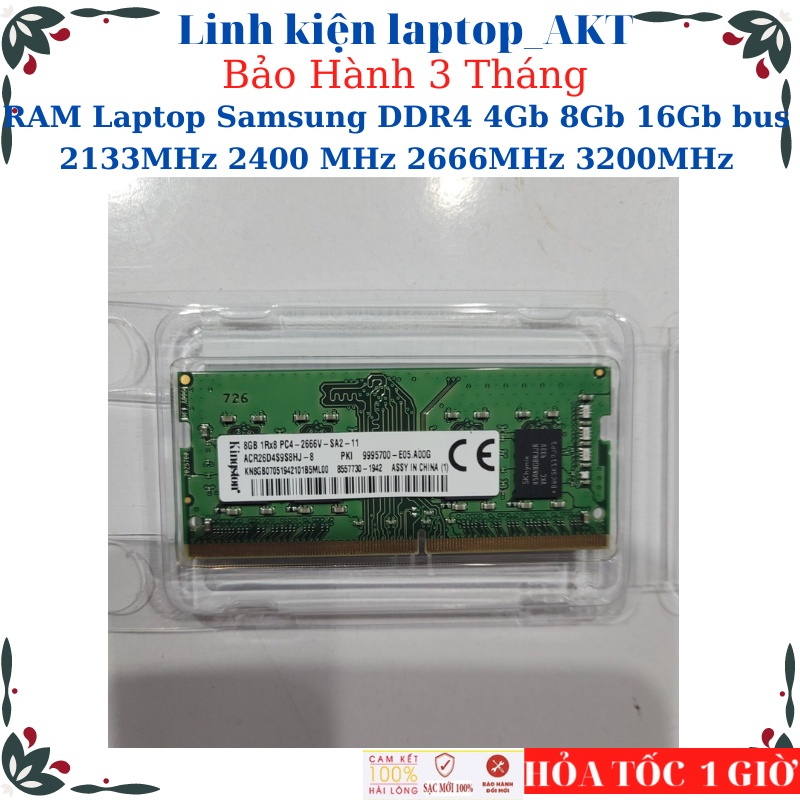 RAM Laptop Samsung DDR4 4Gb 8Gb 16Gb bus 2133MHz 2400 MHz 2666MHz ...