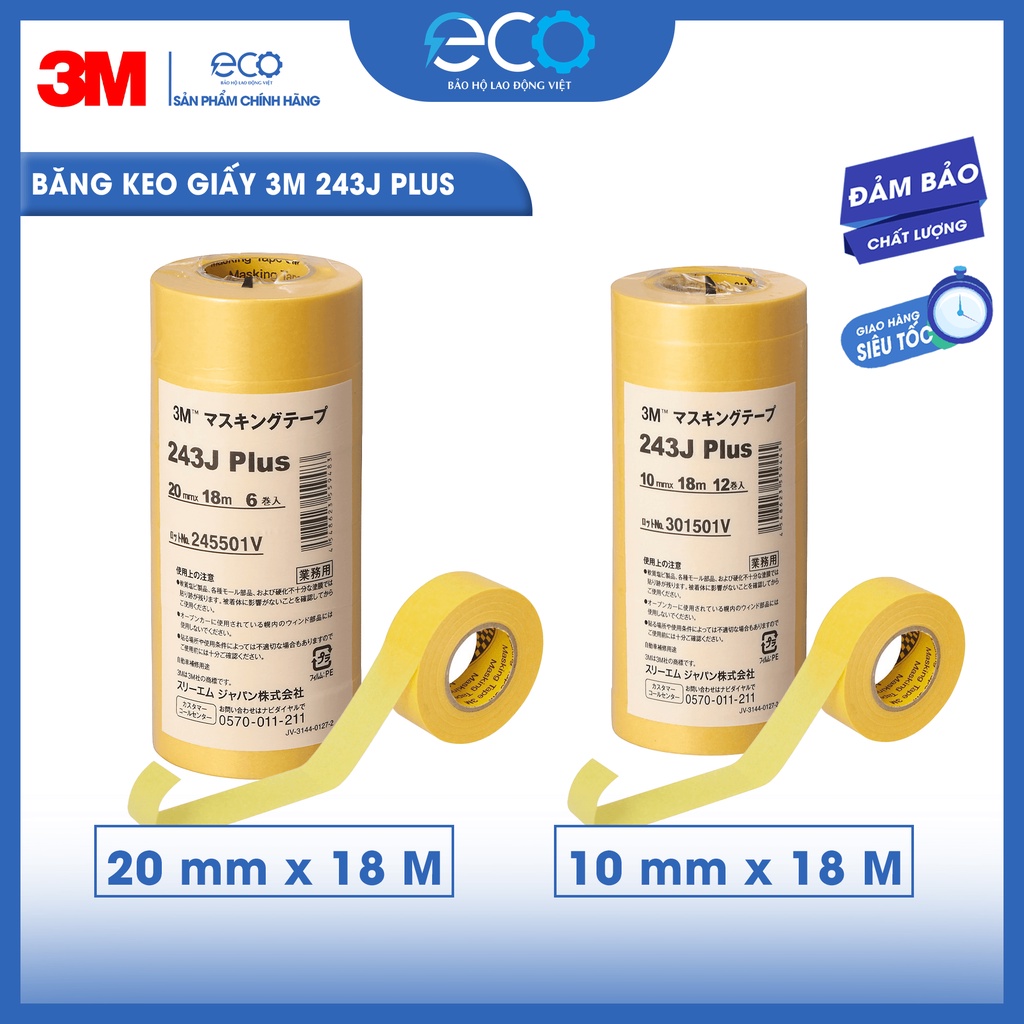 Băng keo giấy 3M 243J Plus dùng chạy chỉ siêu dai, chịu nhiệt tốt, không độc hại | Shopee Việt Nam