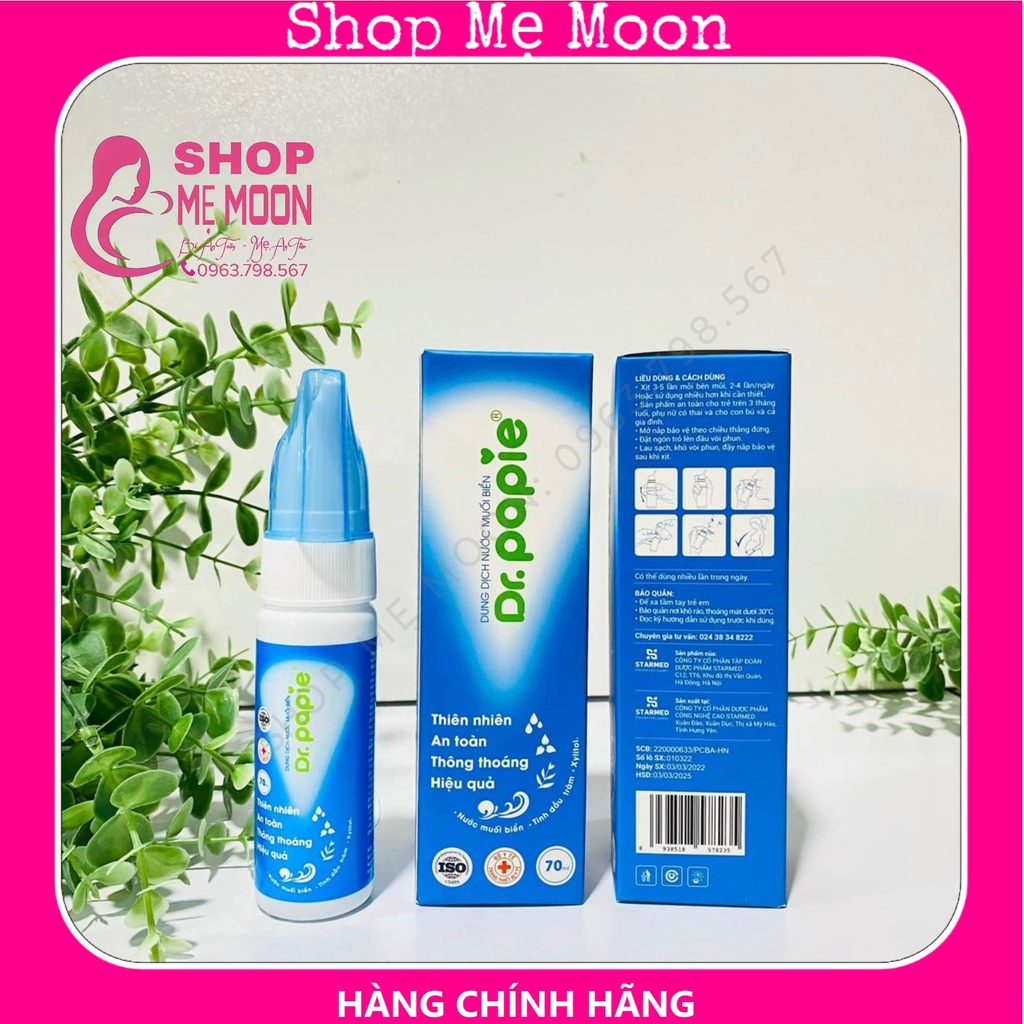 Dung Dịch Nước Muối Biển Sâu Dr.Papie - Xịt Mũi Họng, Rửa Và Vệ Sinh ...