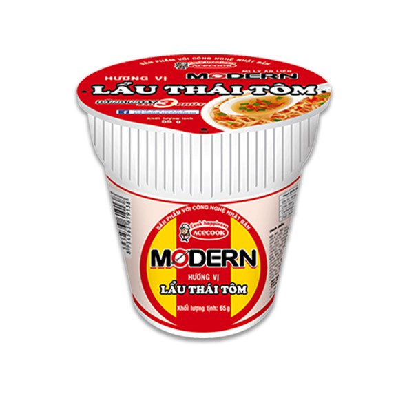Mì Modern Ly Lẩu Thái Tôm hộp 67gr ăn liền - Loại LẨU THÁI TÔM Date T11 ...