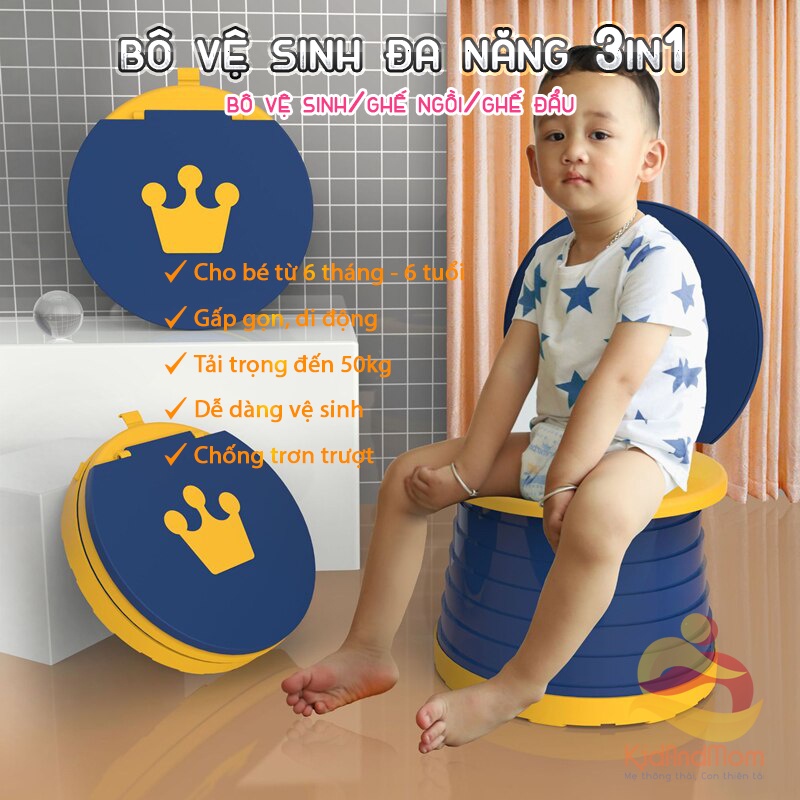 Bô cho trẻ em bô cho bé đi vệ sinh KidAndMom gấp gọn di động thuận tiện ...