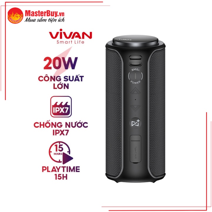 Loa Bluetooth 5.0 VIVAN VS30 Hi-Fi Công Suất 20W Siêu Trầm, Chống Nước ...