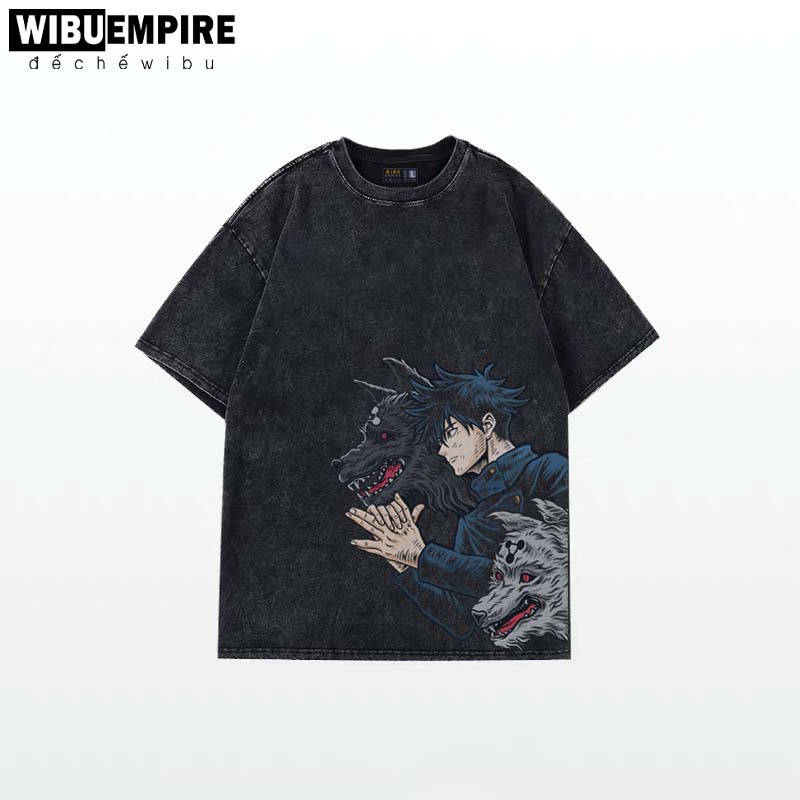WIBU EMPIRE | Áo Thun Wash Form Rộng Megumi and the Divine Dogs | Anime ...
