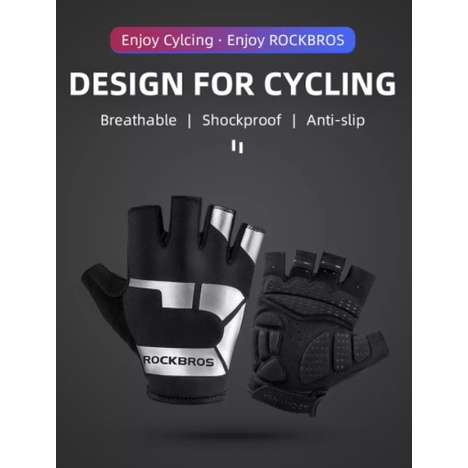 Găng tay đệm gel rockbros , logo phản quang , chống sốc tốt nhất, chính ...