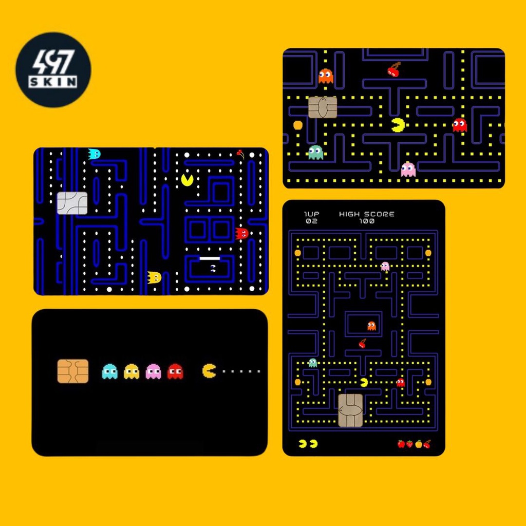 Skin Card PACMAN EDITION - Miếng Dán ATM, Thẻ Xe, Thẻ Từ, Thẻ Chung Cư ...