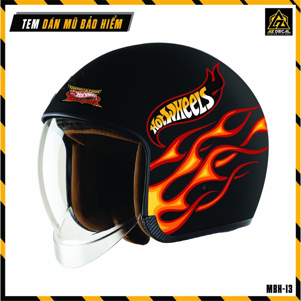 Sticker Trang Trí Mũ Bảo Hiểm Ngọn Lửa | MBH-13 | Tem Decal Hình Dán ...