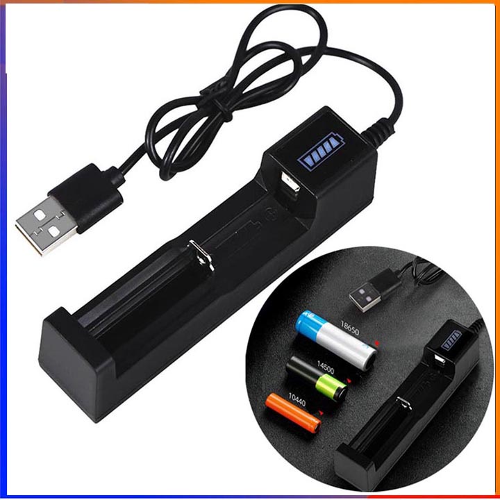 Bộ sạc nhanh pin LJ-4205-1P 18650 14500 16340 USB thông minh 1 ngăn cải ...