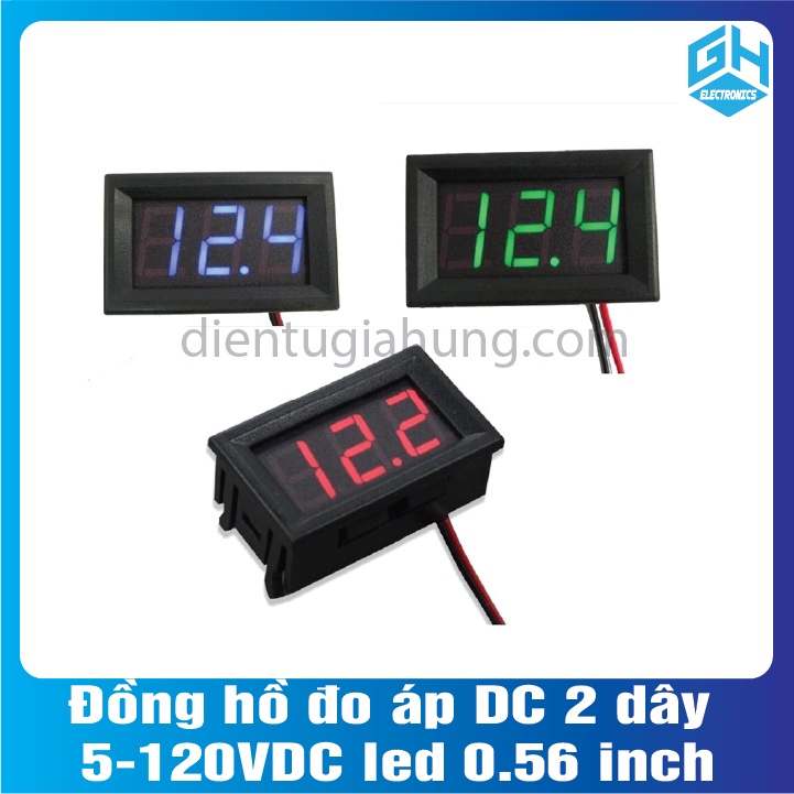 [Hàng mới về] 1 Cái Đồng hồ đo áp DC 2 dây 5-120VDC led 0.56 inch tùy ...