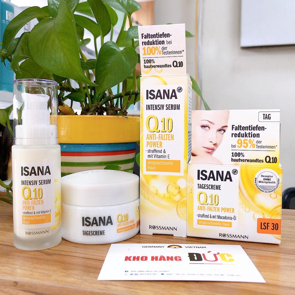 Bộ dưỡng săn chắc da, chống lão hóa ISANA Q10 Anti-Falten (hàng Đức đủ ...