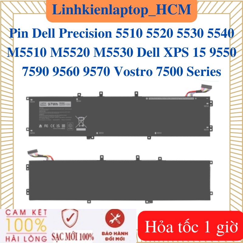 Pin Dell Precision 5510 5520 5530 5540 M5510 M5520 M5530 Dell XPS 15 ...